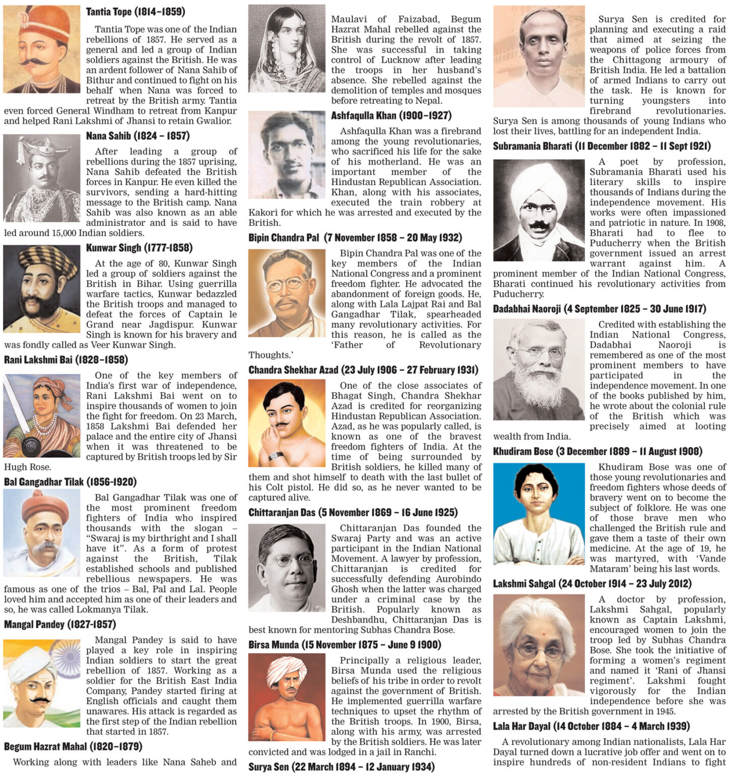 Indian Freedom Fighters — The Indian Panorama